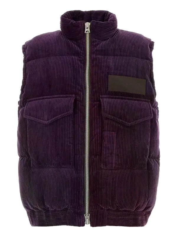 Sacai Corduroy Padded Gilet - Purple