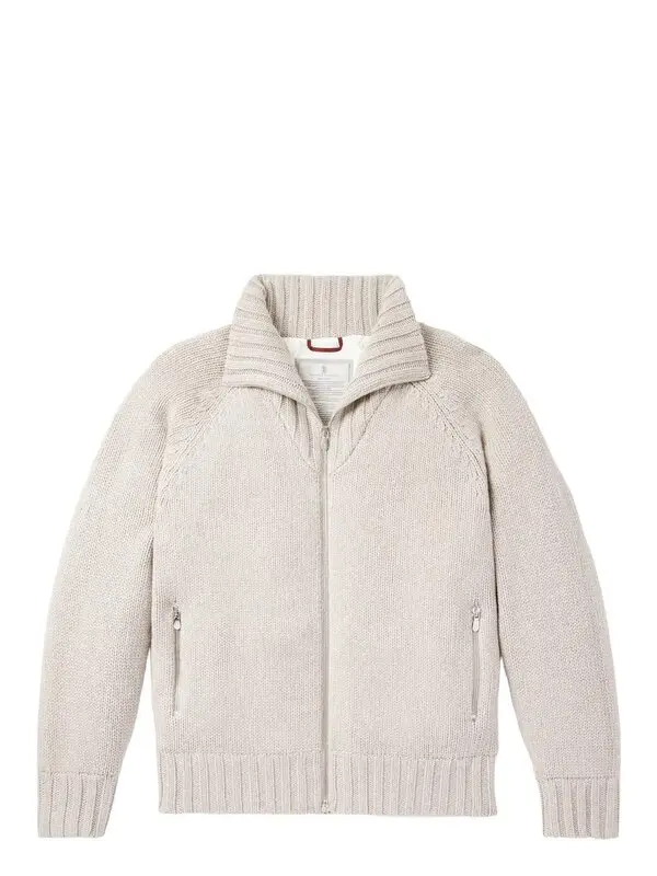 Brunello Cucinelli Cashmere Zip-up Cardigan - Gray