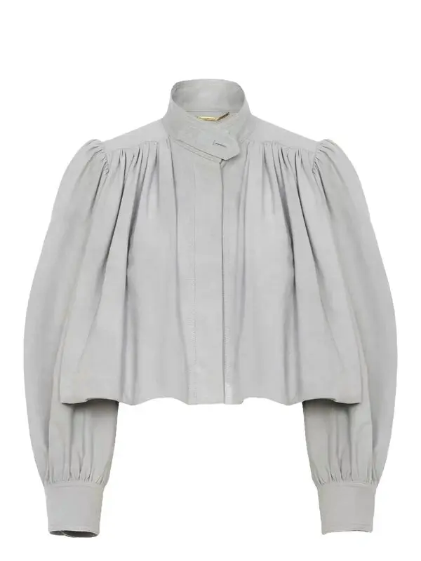 Chloé Balloon-sleeve High-neck Jacket - Grey