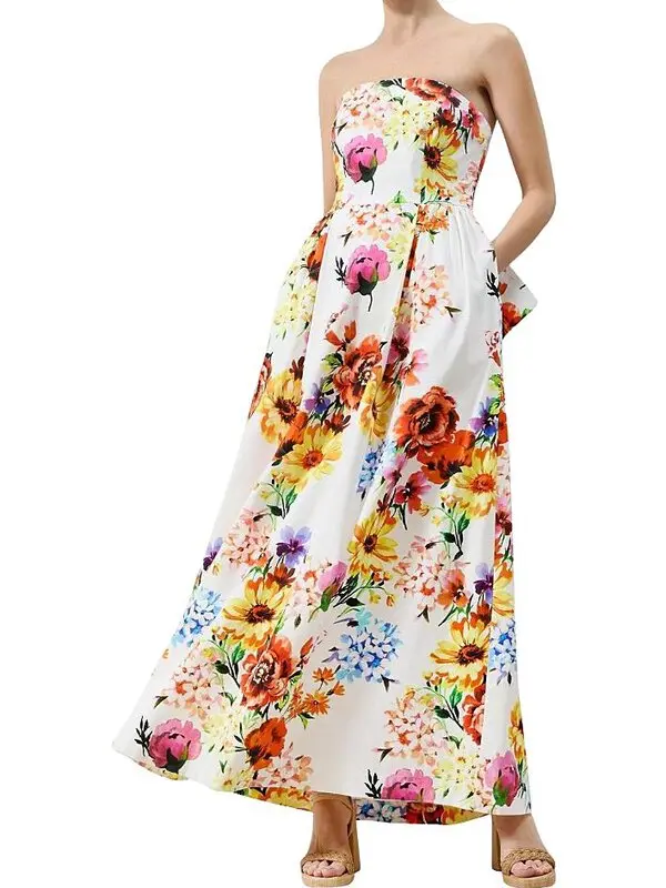 RO & ZO Annie Floral Dress With Bow Detail - Multi