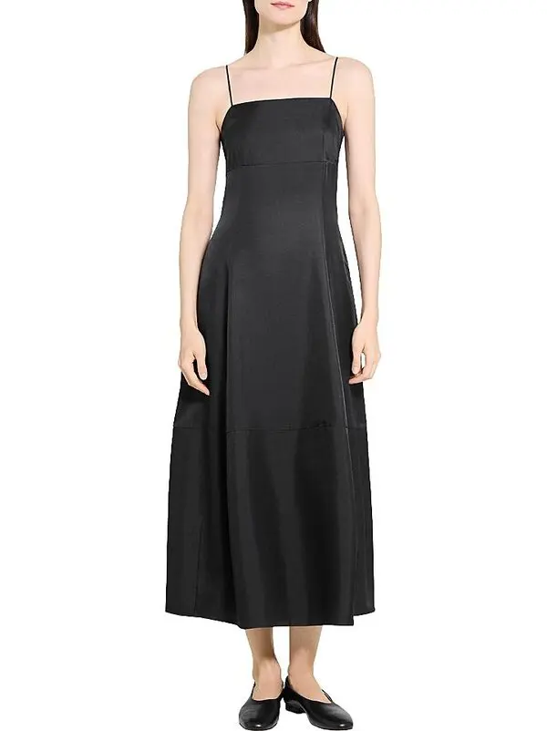 Theory Silk Parachute Skirt Dress - Black