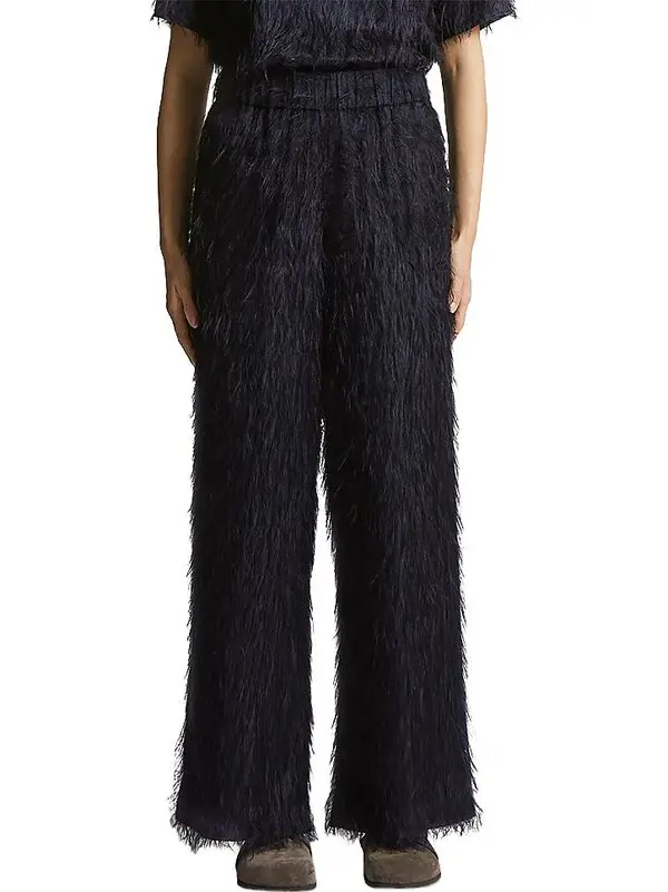 Peserico Faux Fur Wide Leg Trousers - Ink