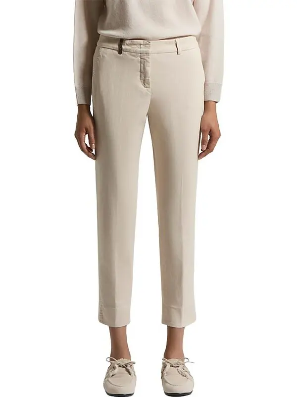 Peserico Slim Leg Trousers - Pearl Beige