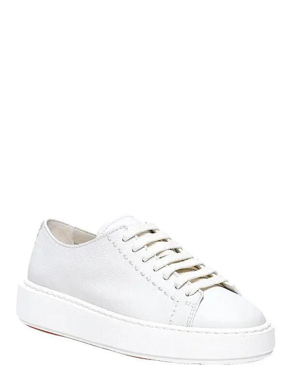Santoni Leather Sneaker - White