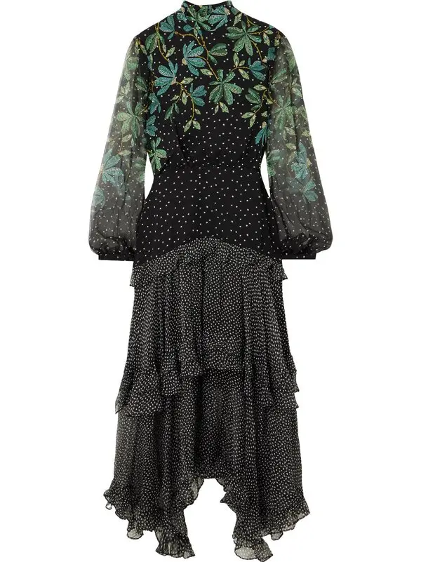 Saloni Jolie-c Asymmetric Tiered Maxi Dress - Multi