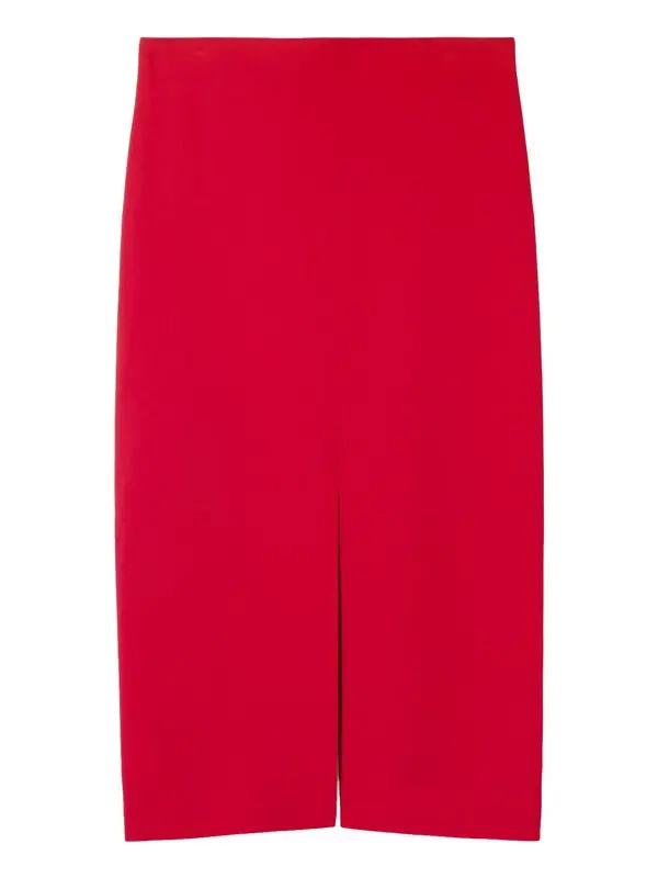 Carven Crepe Pencil Midi Skirt - Red
