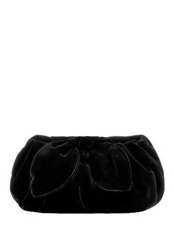Oscar De La Renta Mini Velvet Bow Clutch - Red