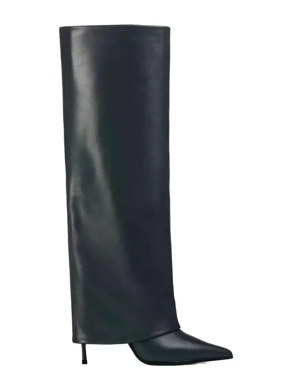 LE SILLA 110mm Andy Leather Cuffed Boots - Black