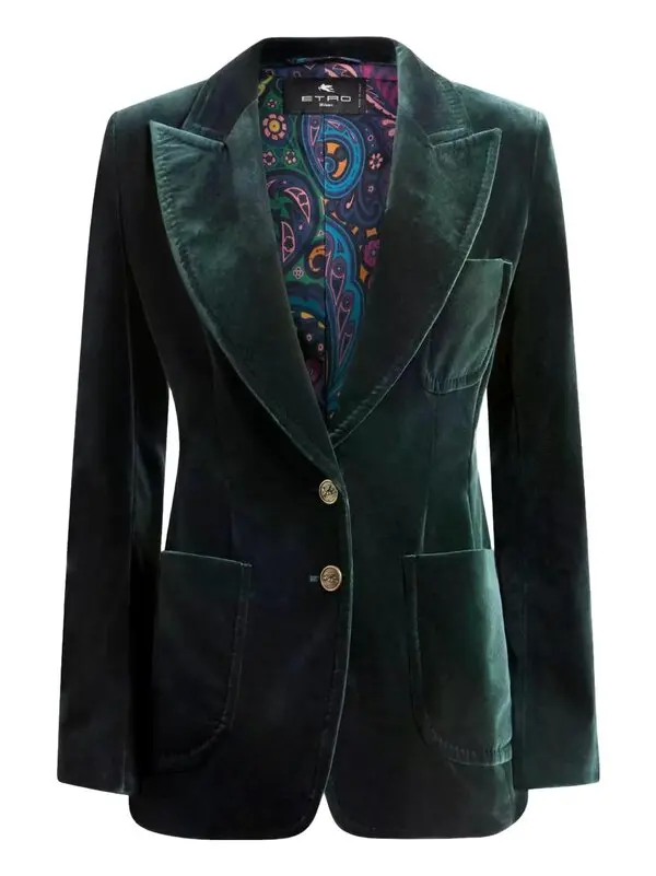 Etro Single-breasted Blazer - Green