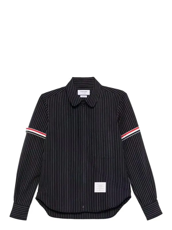 Thom Browne Pinstriped Zip-up Shirt - Blue