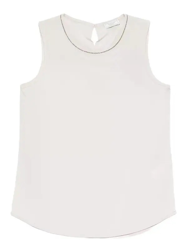Peserico Embellished Sleeveless Top - Neutrals