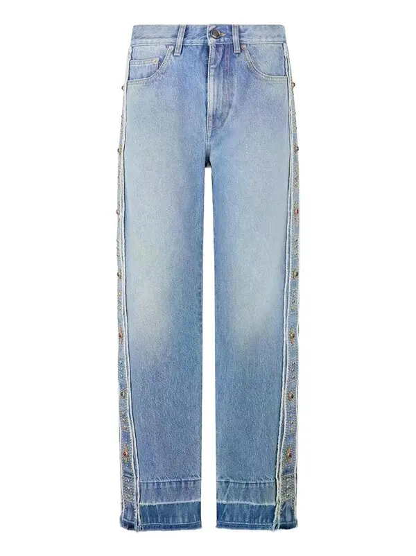 Roberto Cavalli Stud-embellished Straight Leg Jeans - Blue
