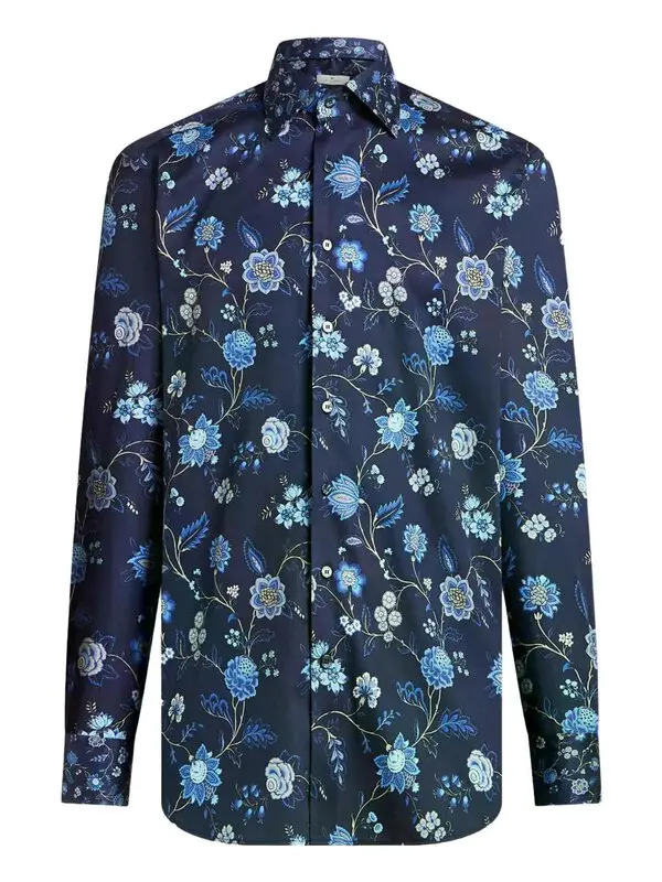 Etro Floral-print Shirt - Blue