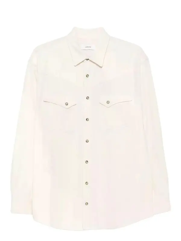 LARDINI Double-pocket Cotton Shirt - White