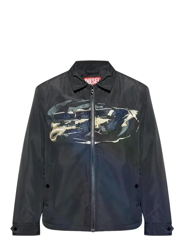 Diesel Embroidered Jacket - Black