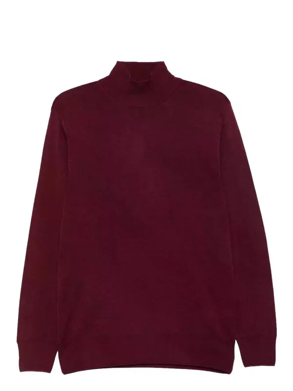 Canali High-neck Wool Sweater - Red