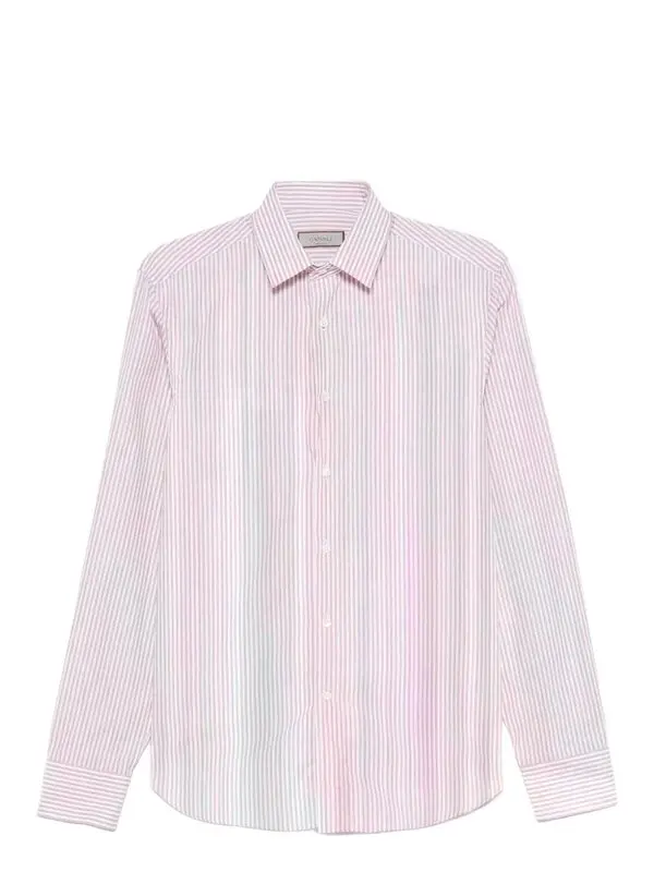 Canali Striped Cotton Shirt - Red