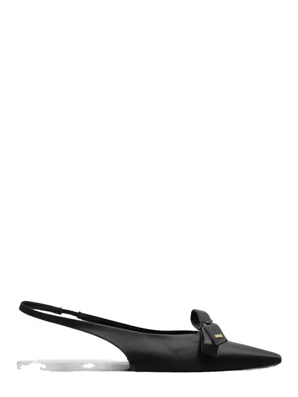 Balenciaga Bow Slingback Flat Pumps - Black