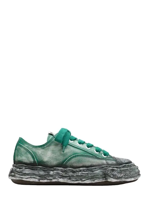 Mihara Yasuhiro Peterson 23 Og Sole Faded Leather Low Sneakers - Green