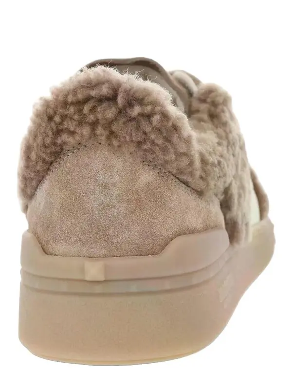 Valentino Garavani Shearling-trim Sneakers - Neutrals