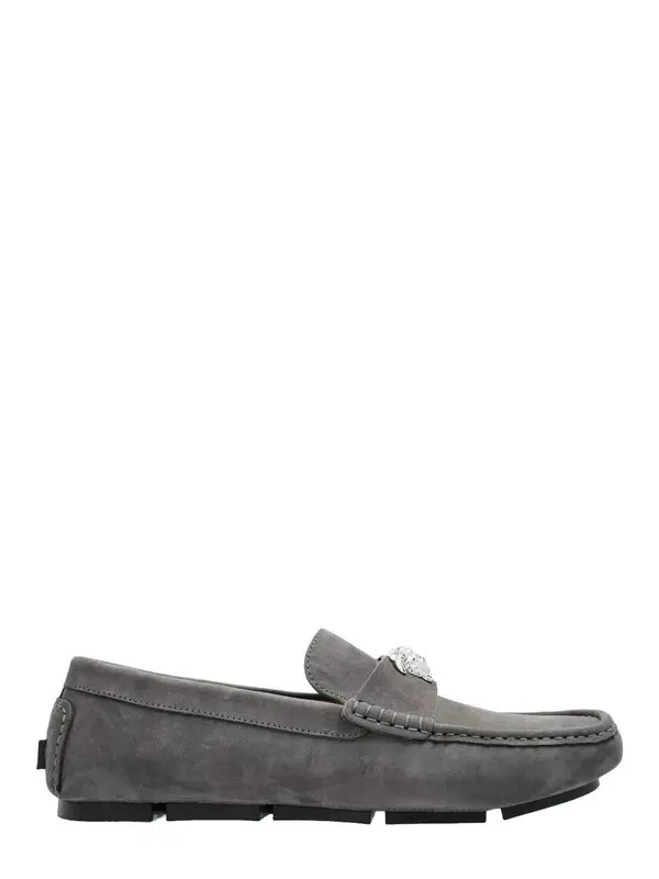 Versace La Medusa-embellished Loafers - Grey