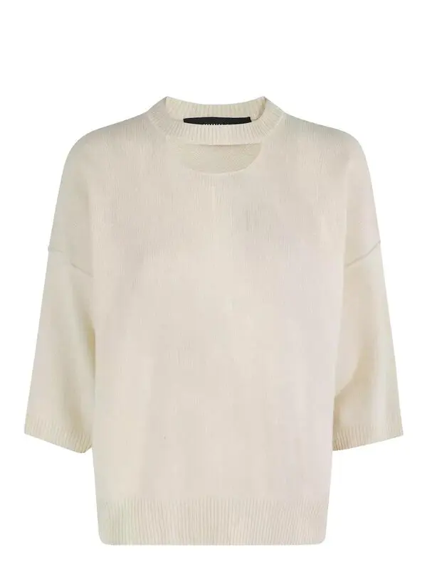 Federica Tosi Short-sleeve Wool-cashmere Sweater - Neutrals