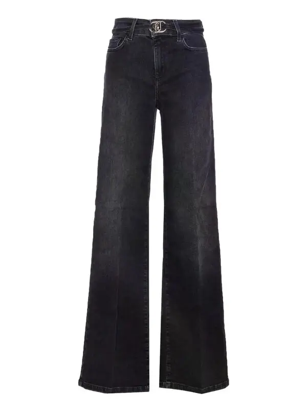 Liu Jo Logo-plaque Flare Jeans - Black