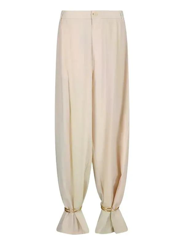 DARKPARK Pleated Ring-detail Trousers - Neutrals