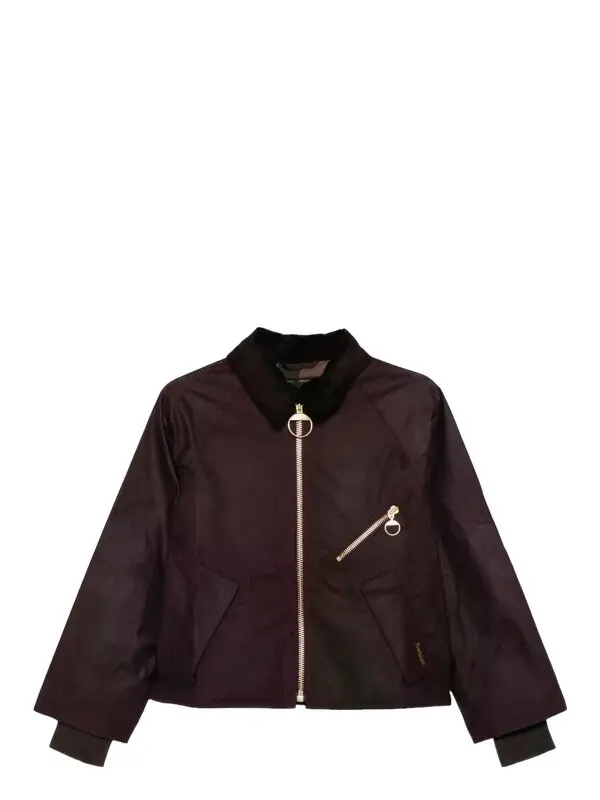 Barbour Zip-up Jacket With Corduroy Collar - Purple