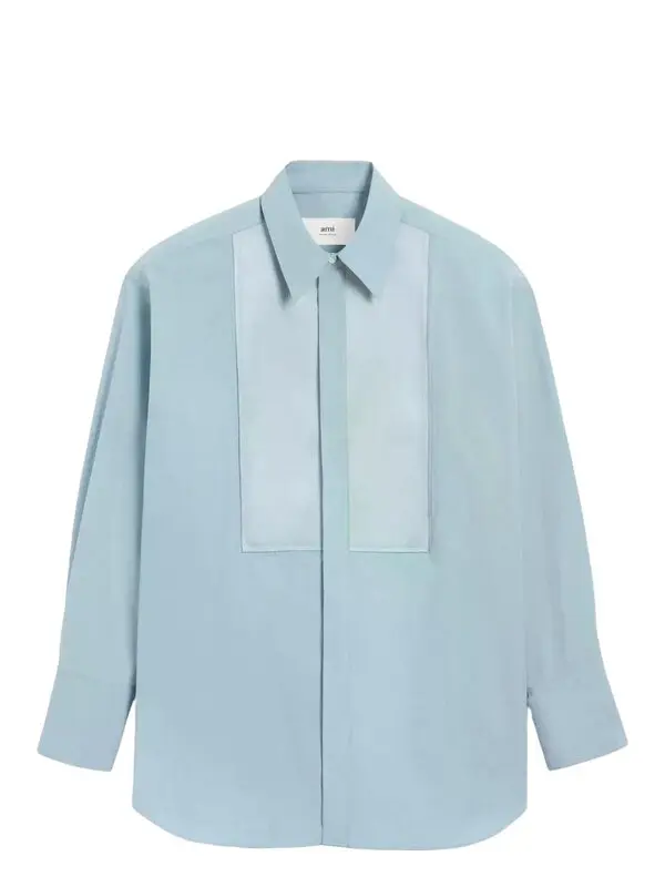 Ami Oversized Cotton Shirt - Blue