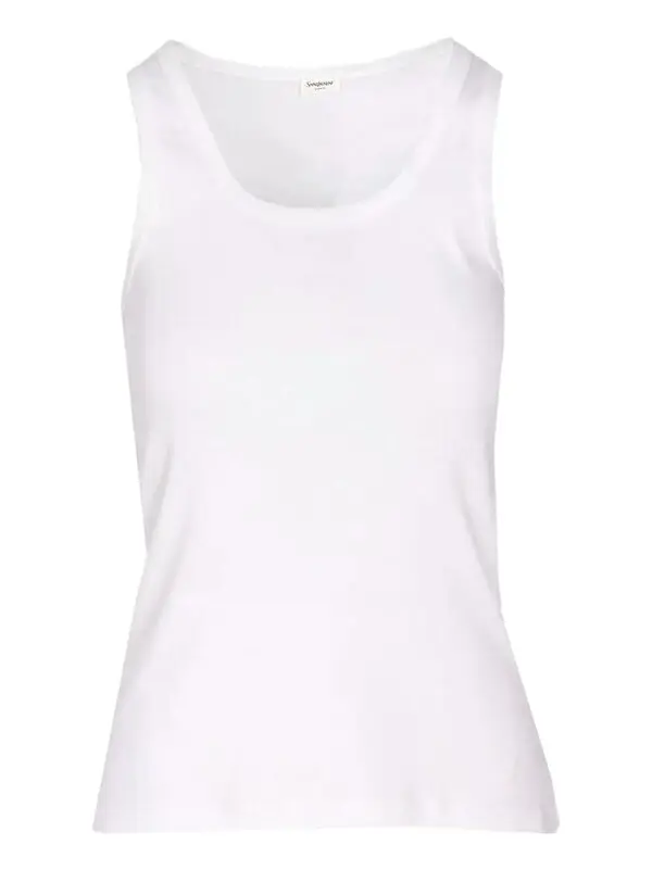 Saint Laurent Cotton Tank Top - White