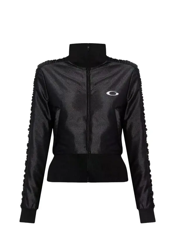 Balenciaga Zip-up Sweatshirt With Ruffled Sleeves - Black