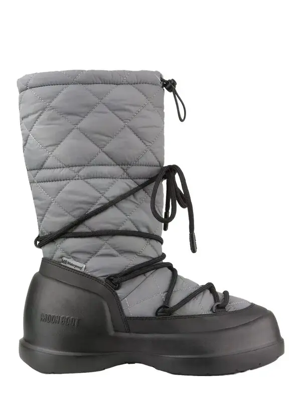 Moon Boot Quilted Rain Boots - Grey