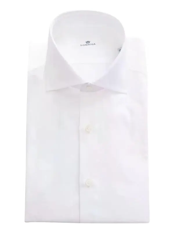 SONRISA Button-down Cotton Shirt - White