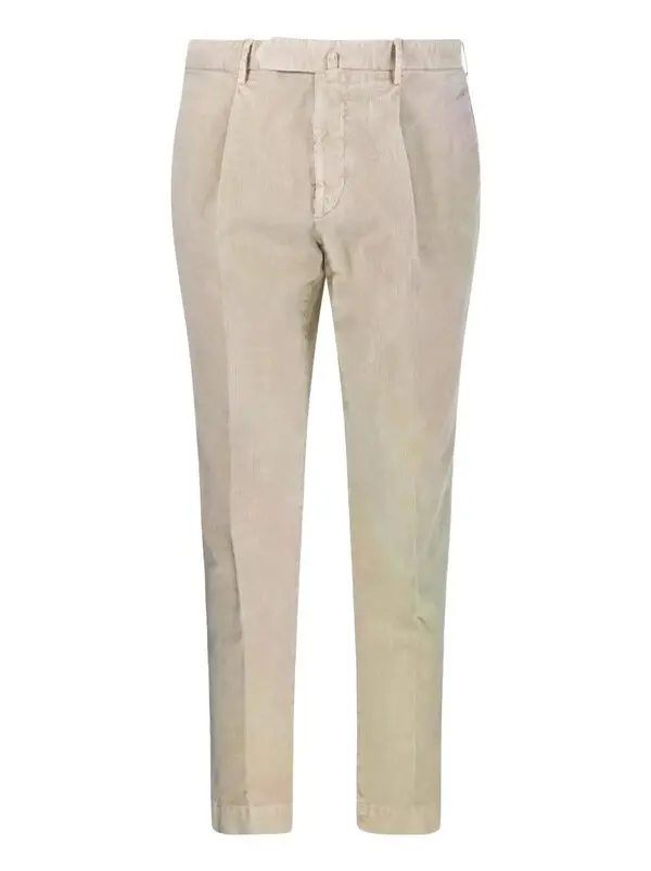 SANTANIELLO Corduroy Pleated Trousers - Neutrals