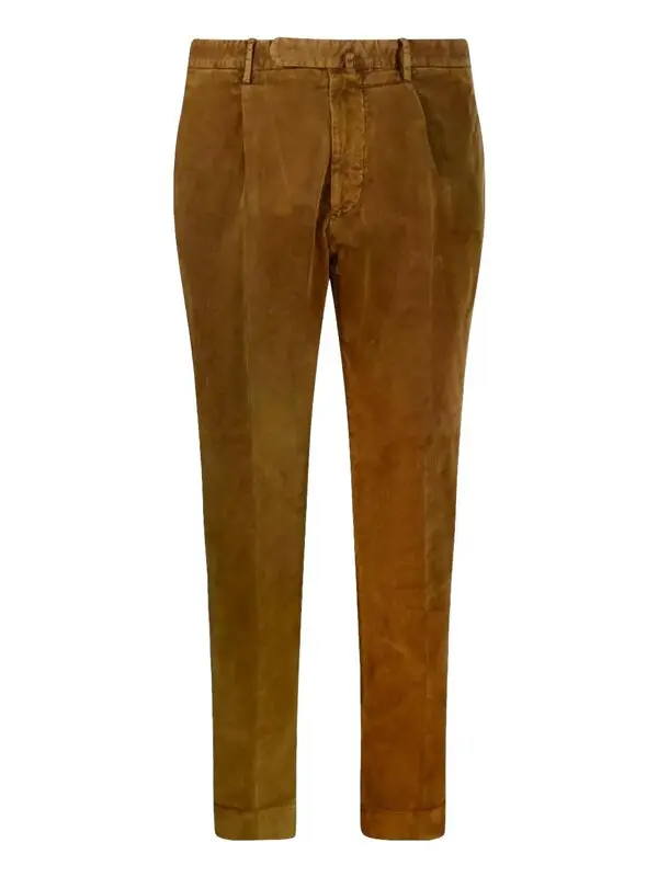 SANTANIELLO Pleated Corduroy Trousers - Brown