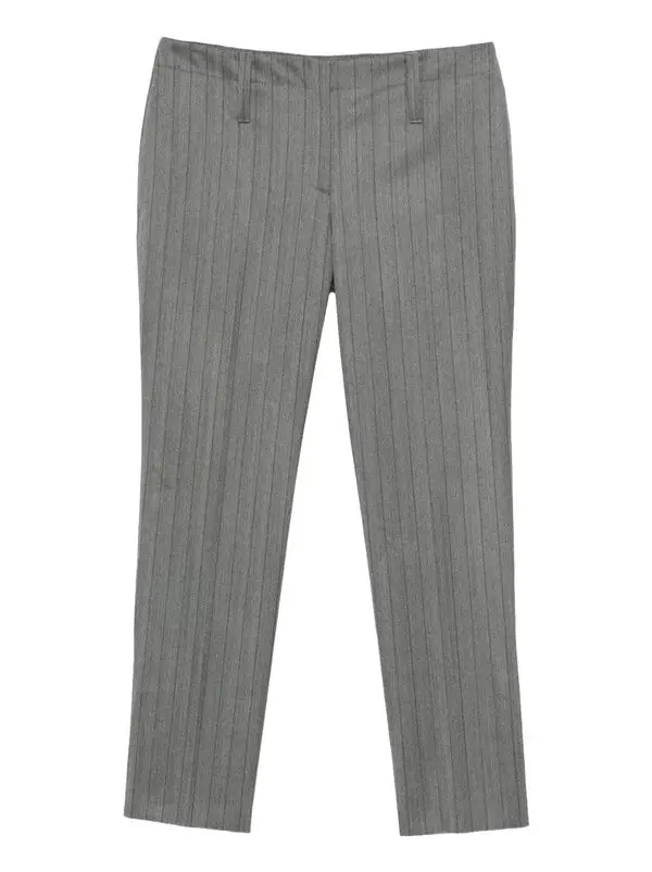 Alexander McQueen Pinstripe Wool Trousers - Grey