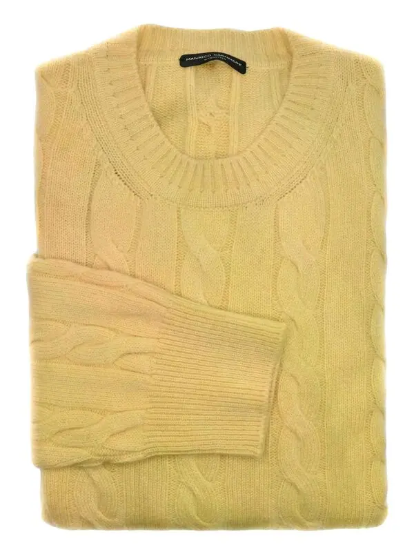 Manrico Cashmere Cable-knit Sweater - Yellow