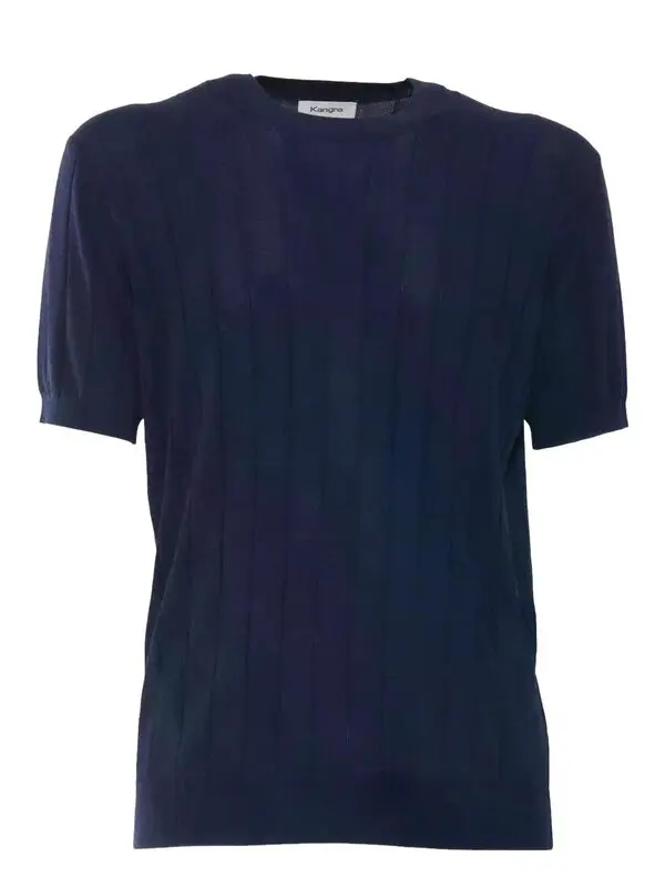 KANGRA Ribbed Crew-neck T-shirt - Blue