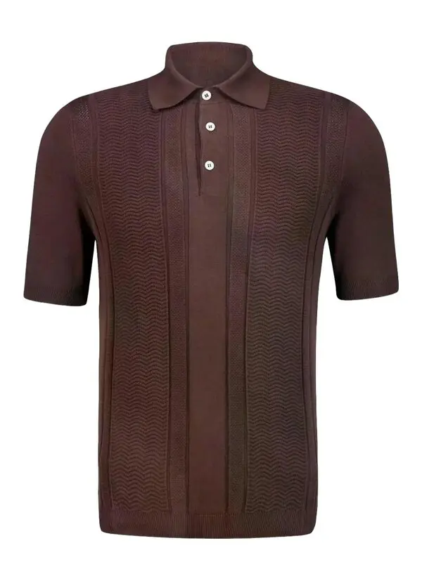 Brunello Cucinelli Jacquard-knit Polo Shirt - Brown