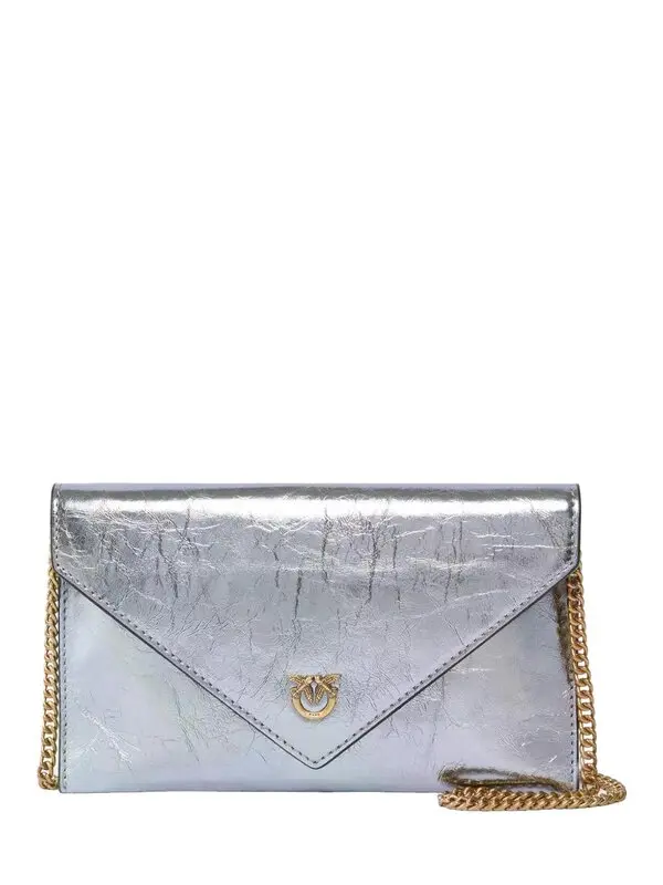 Pinko Flap Chain Clutch - Grey