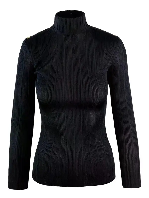 Elisabetta Franchi Ribbed Turtleneck Sweater - Black