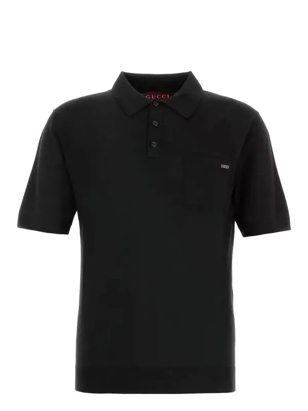 Gucci Wool Polo Shirt - Black