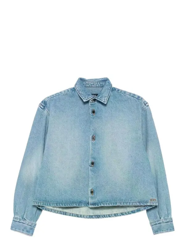 A.p.c. Button-down Cropped Shirt - Blue