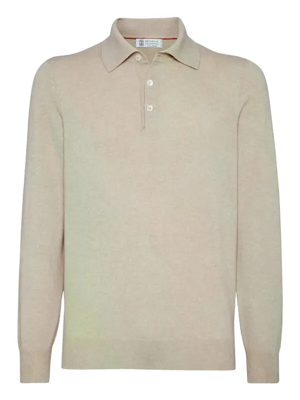 Brunello Cucinelli Long-sleeve Polo Shirt - Neutrals