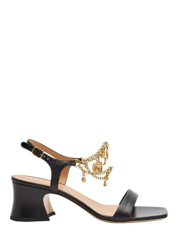 Chloé Charms 55 Chain-embellished Leather Sandals - Black