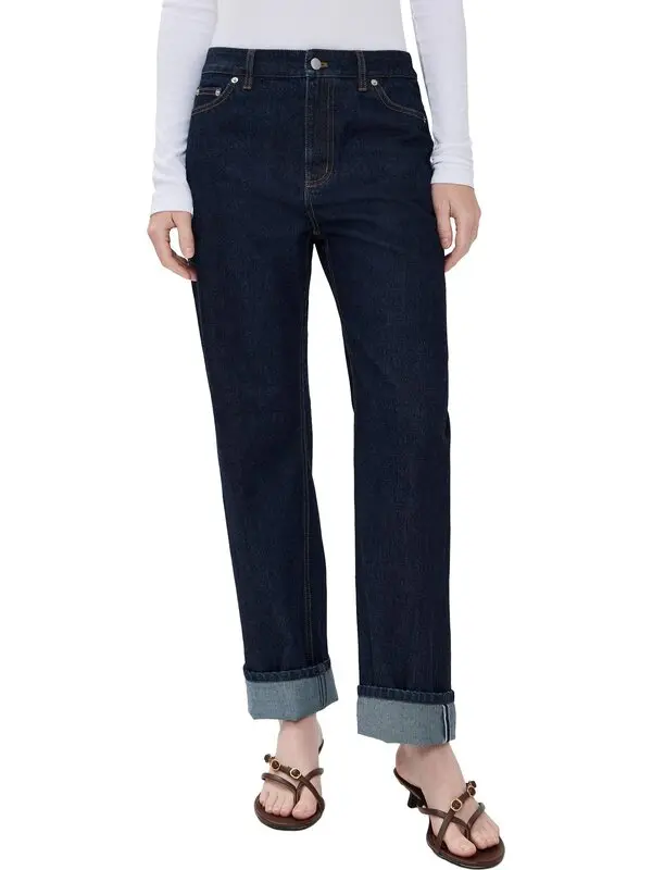 Tibi Selvage Denim Alec Jeans - Dark Denim
