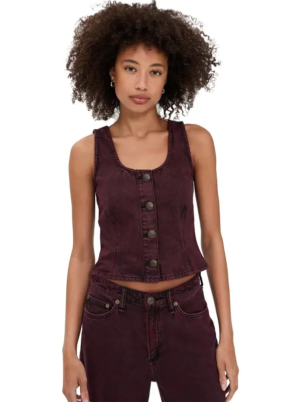 Rag & Bone Poppy Denim Top - Burnt Brown