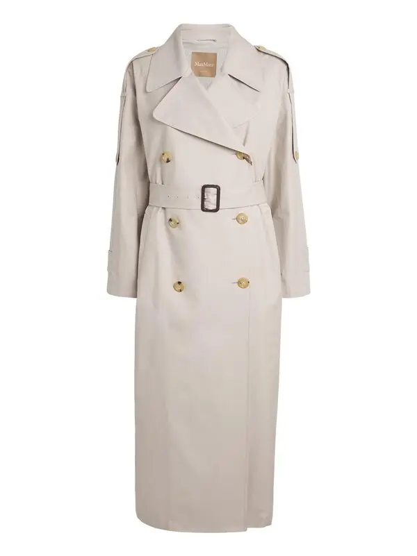 Max Mara Belted Double-breasted Trench Coat - White