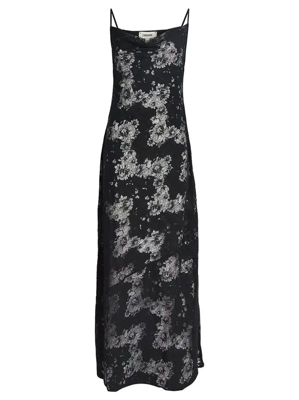 L'Agence Lace Bettie Maxi Dress - Black